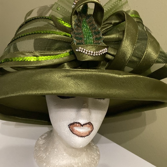 Ms. Divine | Accessories | Beautiful Dark Olive Church Dress Hat By Ms ...